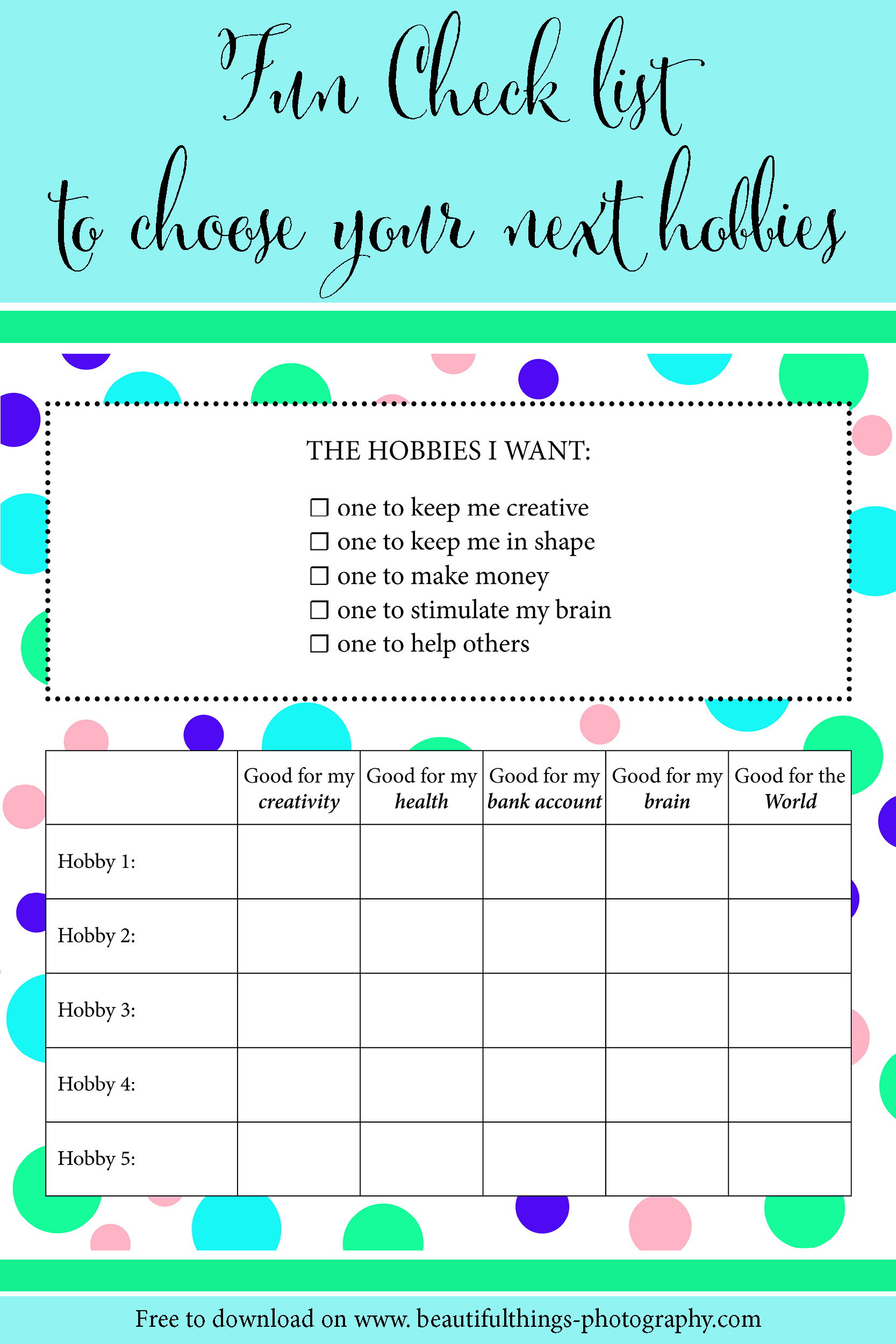 How many hobbies should you add to your schedule? | Beautiful Things